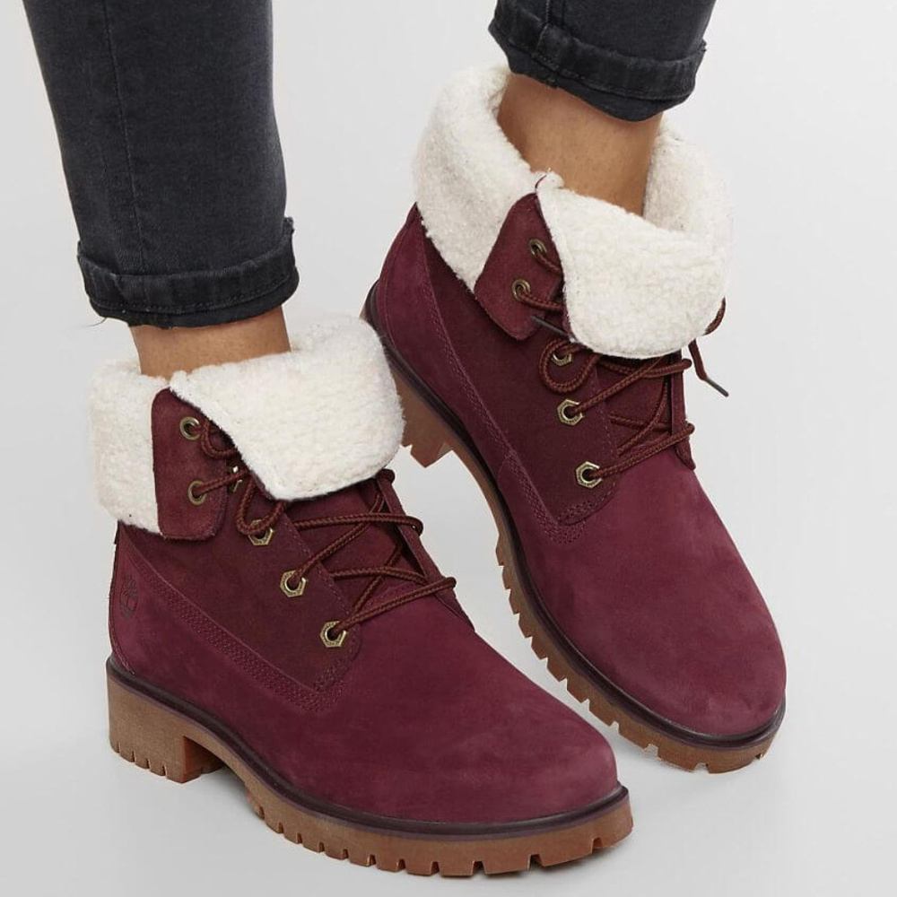 Timberland Jayne Teddy Fleece Fold-Down Boots - Gem